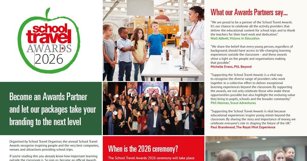 School Travel Awards: Become an Awards Partner | School Travel Organiser